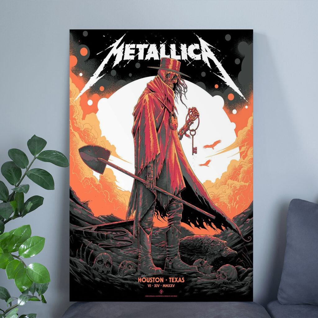 Metallica M72 Houston 2025 Poster | Death Reaper Art Print