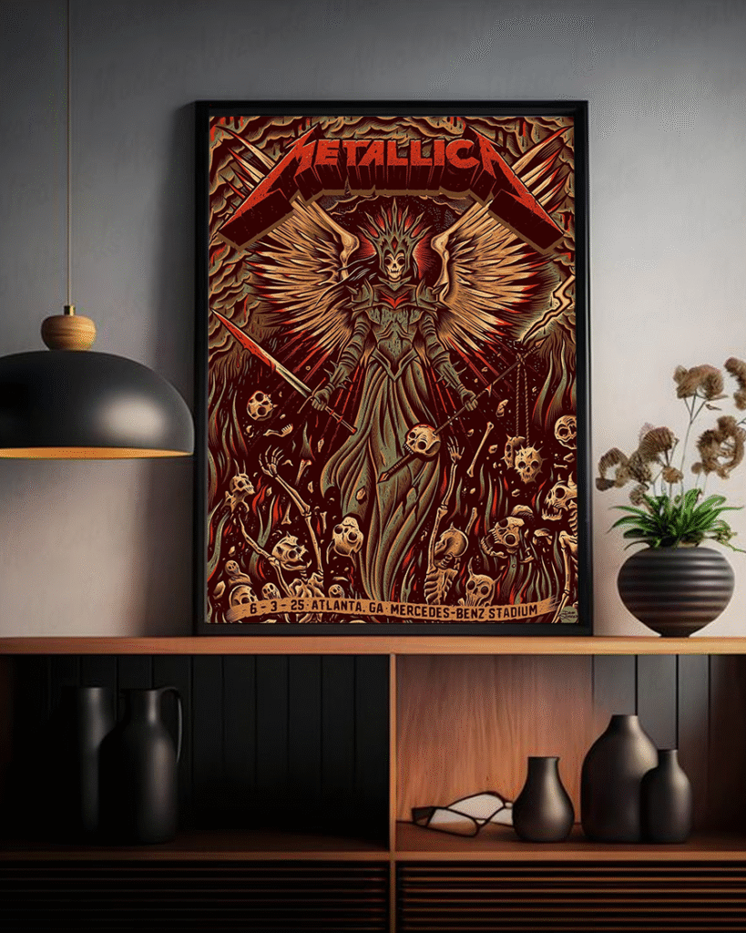 Metallica M72 Atlanta 2025 Poster Canvas – Mercedes-Benz Stadium ...
